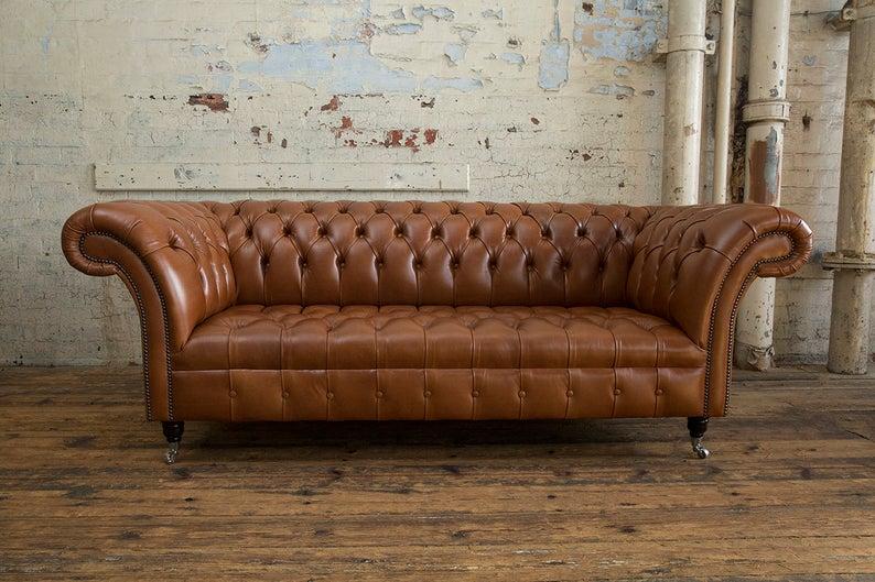 ANTIK BRAUNE CHESTERFIELD Couch Sofa Polster Couchen Sofas Leder Texil ...